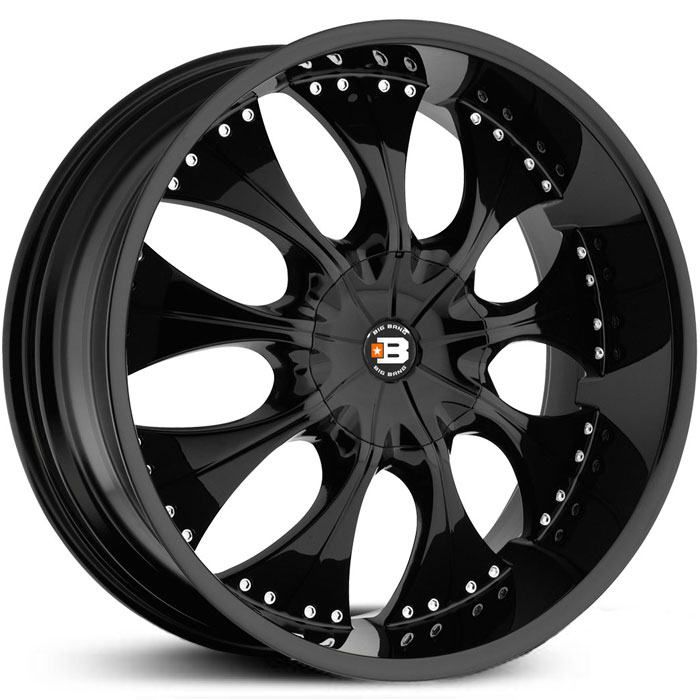 22x9.5 Big Bang BB29 Gloss Black MID Wheels and Rims
