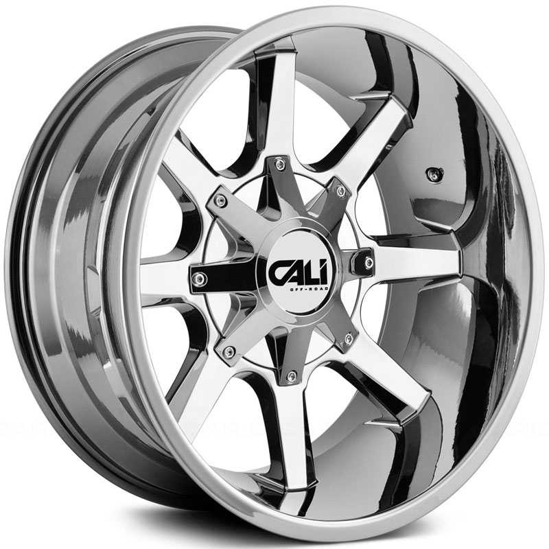 20x12 Cali Off-Road Busted 9100 Chrome REV Wheels and Rims