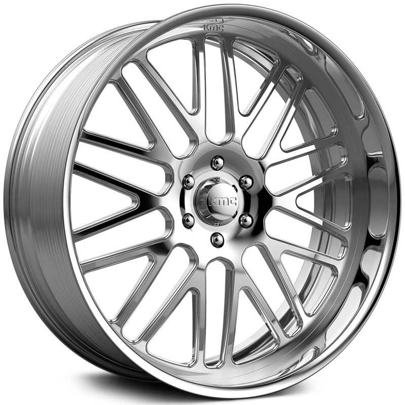 24x10 KMC KM404 Polished Custom Two Piece Finish REV Wheels and Rims