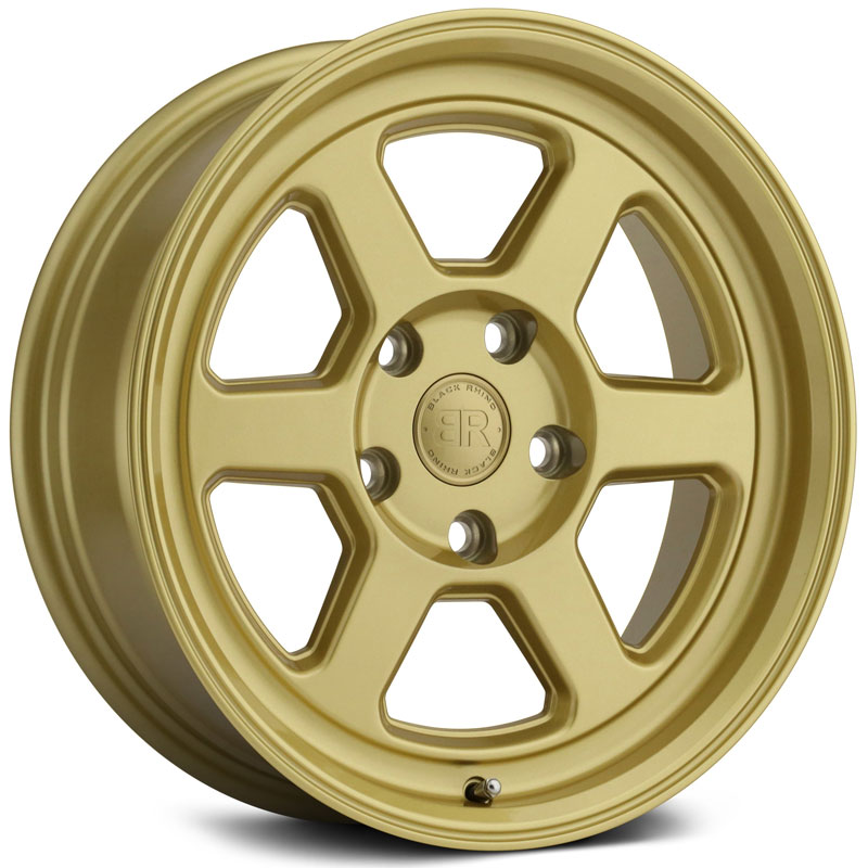 15x7 Black Rhino Rumble Gloss Gold RWD Wheels and Rims